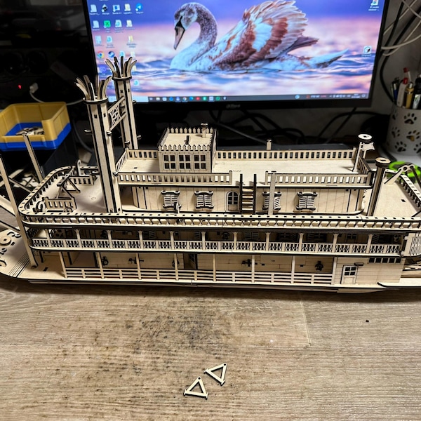 Laser Cut Steamboat Model Kit: Vintage Ship, DIY SVG DXF Ai Files ...