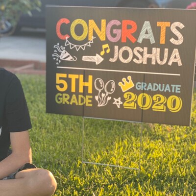 5th Grade Graduate Lawn Sign Class of 2024 Yard Sign Including Stakes ...