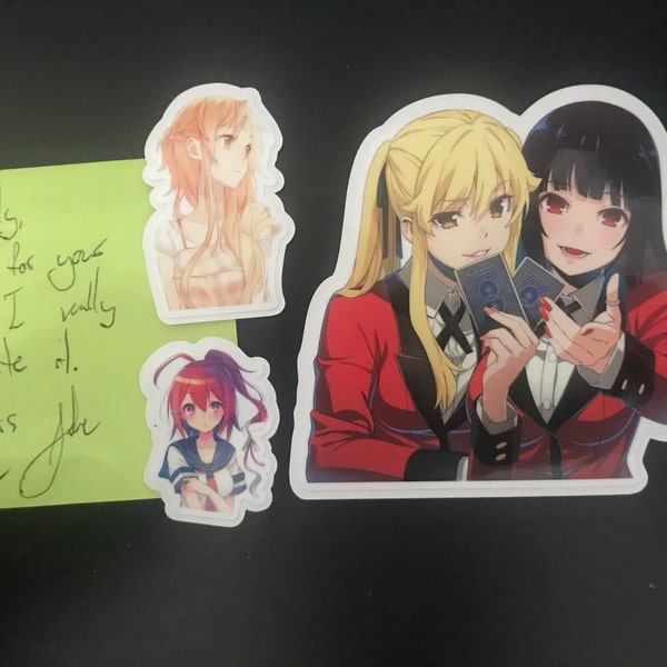 Yumeko and Mary Vinyl Sticker Love, Kakegurui Anime Stickers Laptop ...