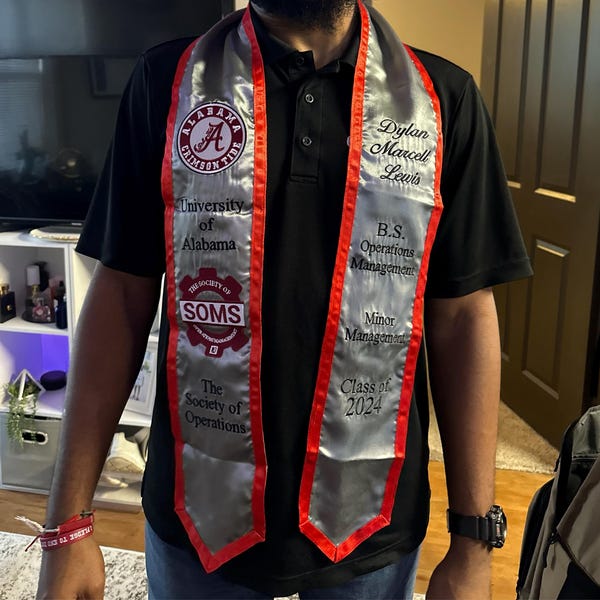 Embroidery Graduation Stole | Personalized Nursing Stole | Custom Text ...