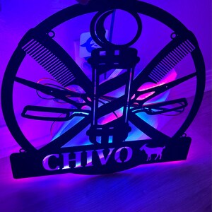 Custom Chef Logo Afcultures RGB Led Lights Metal Wall Art Personalized ...