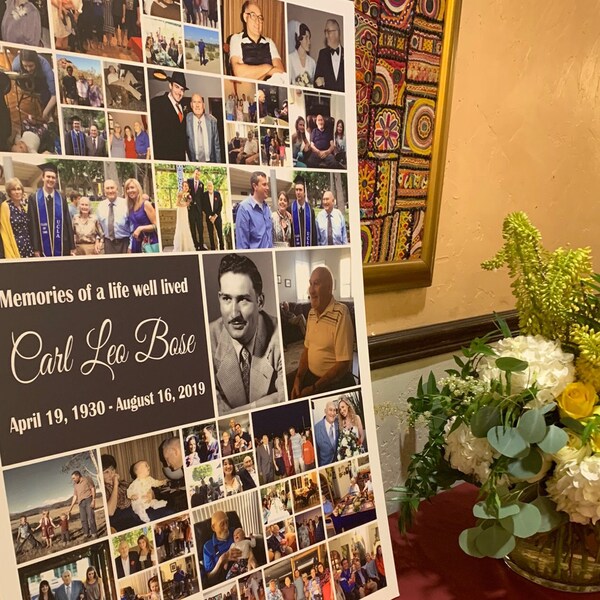 Memorial Collage, Funeral Photo Collage, Funeral Memory Board, Funeral ...