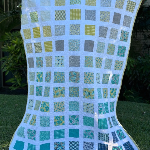 Modern Patchwork Crib Cot Quilt PDF Pattern: "frolic" Design - Make ...
