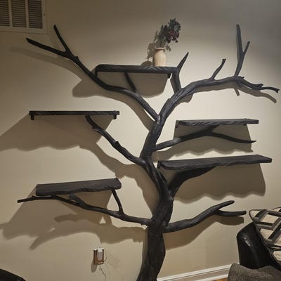 Wavy Shelf Live Edge Floating Shelves Solid Wood Wall Mount Bookshelf ...