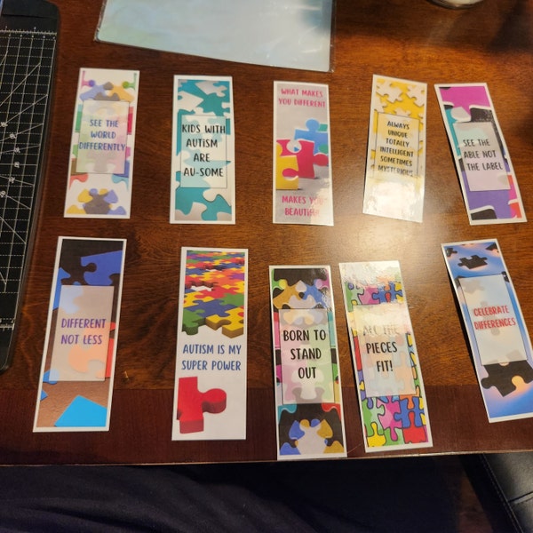 Kids Motivational Autism Bookmarks - Etsy