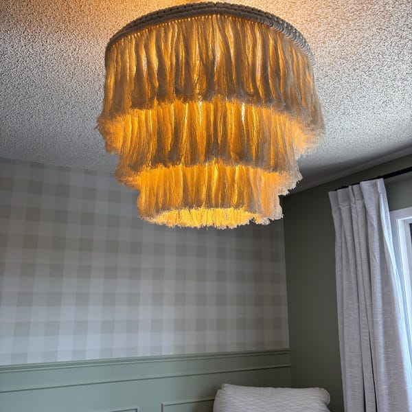 Boho Light Fixture, Fringe Chandelier, Bedroom Pendant Light, Boho ...
