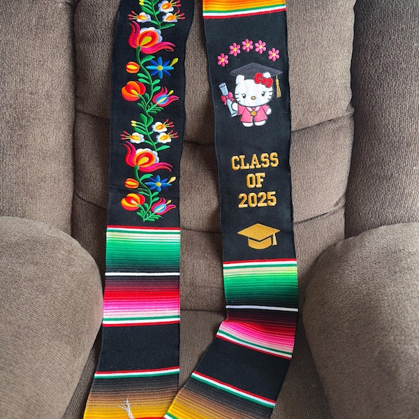 Floral Embroidered Sarape Mexican Graduation Stole.graduation Stash ...