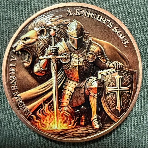 Lion of Judah Knight Chip Christian Religious Coin the Chivalry Coin ...