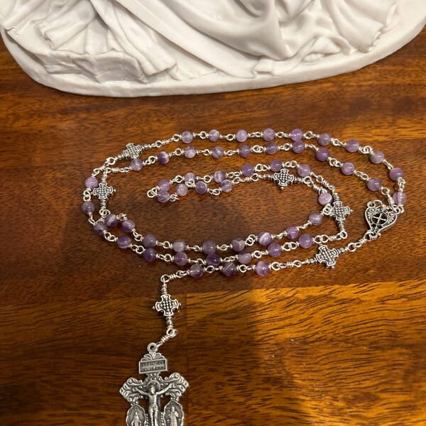 Green Stone Unbreakable Sturdy Wire Wrapped Wire Link Divine Mercy ...