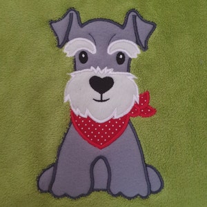 Bandana Schnauzer Dog Applique Design ~ Instant Download - Etsy
