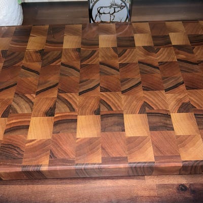 Walnut Cutting Board With Juice Groove, End Grain Cutting Board ...