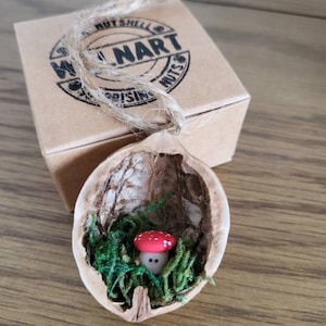 Nativity in A Nutshell, Set of Three Handmade Walnut Shell Decorations ...