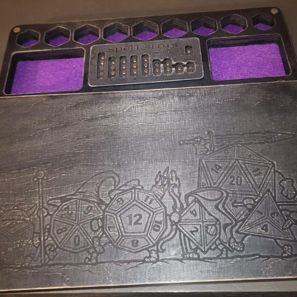 Dnd Box and Tray. Personalized Dice Box With Magnetic Spell Slot ...