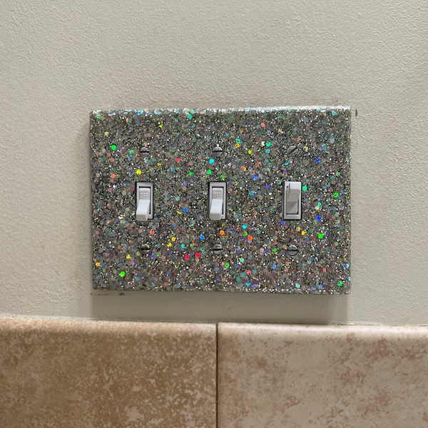 Resin Glitter Switch Cover: Iridescent Unicorn Disco Glitter Epoxy ...