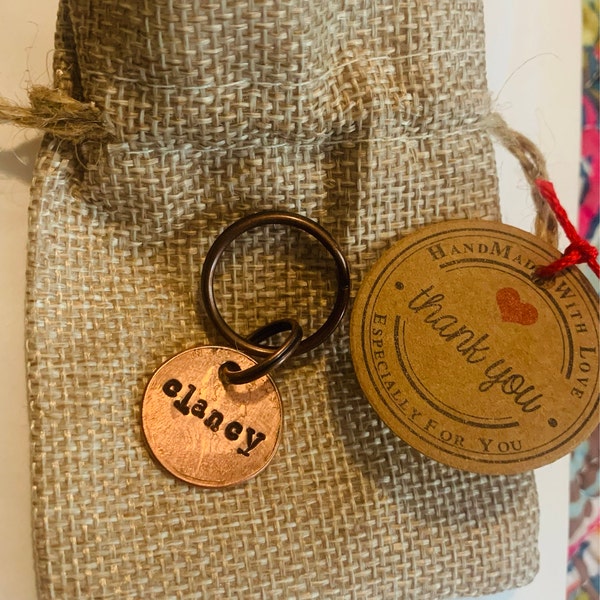 The Emma 007 Bow Pet ID Tag Small Dog Cat Feminine Unique Handstamped ...