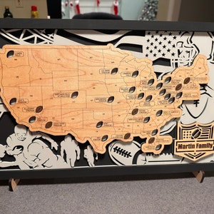 Custom Football Stadium Map, NFL Stadium Map, Pro Football Stadium ...