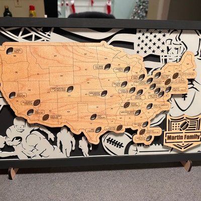 Custom Football Stadium Map, NFL Stadium Map, Pro Football Stadium ...