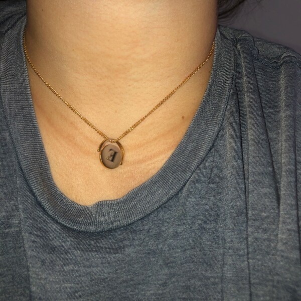 Spinner Pendant Necklace With Curb Chain by Caitlyn Minimalist • Custom ...