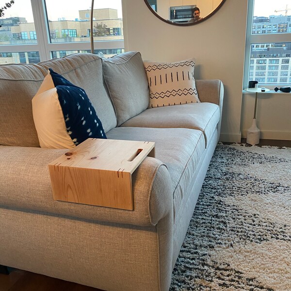 Handmade Wooden Couch Arm Table. Custom. Sofa Arm Table. Sofa Arm Tray ...