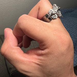 925 Sterling Silver Cross Praying Hands Ring Handcrafted - Etsy