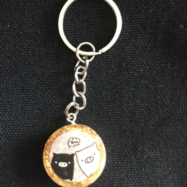 Test Tube Beaker Polymer Clay Charm Keychain, Miniature Charm, Round ...