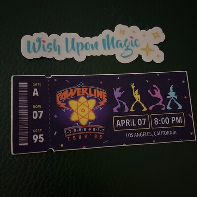 Powerline Concert Ticket Transparent Sticker/ Goofy Max Disney Bujo ...