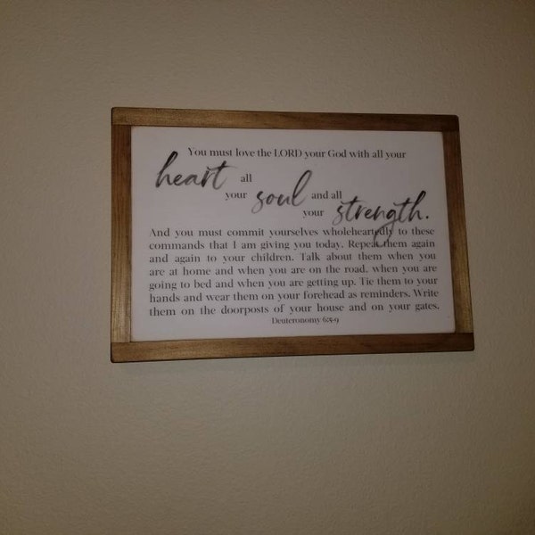 Bible Verse Printable, Deuteronomy 6:5-9 NIV, Shema, Love the Lord Your ...