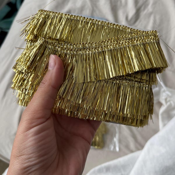 Gold and White Beaded Indian Tassel Lace Trim, Gold Beaded Trim, Beaded ...