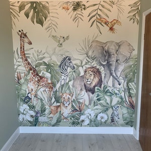 PARADISE / Customized wallpaper for children with animals / | Etsy