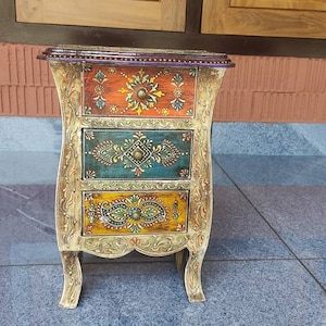 Rajasthani Indian Bedside Furniture/home Decor Side Table With Chest ...