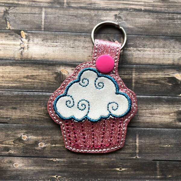 Cupcake Snap Tab Embroidery Digital File Instant Download Key Fob ...