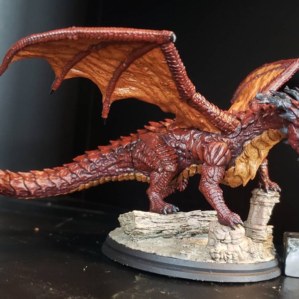 Ancient Red Dragon Miniature – Gargantuan DND Resin Figure, Chromatic ...