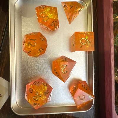 Fortune's Favor II Premium New Style 7 Piece Dice Set W/ Crystal D4 ...