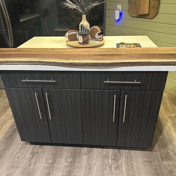 Live Edge Black Walnut Butcher Block Floating Shelf - One Shelf 48"x10 ...