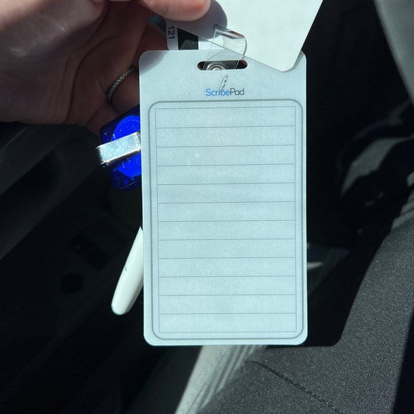 Scribepad - A Dry-erase Notepad Attached to a Retractable Badge Reel ...