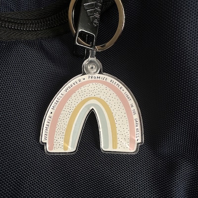 Way Maker, Miracle Worker Modern Rainbow Keychain - Etsy