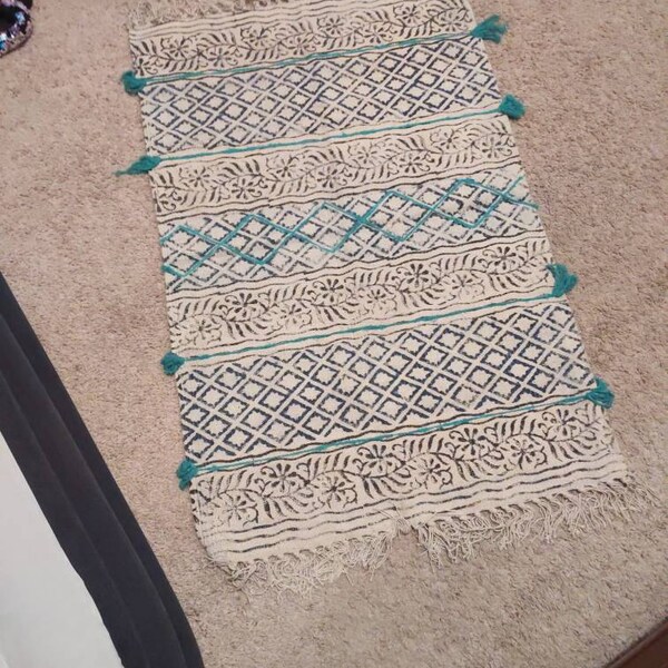 5x7ft Indian Dari Rug Handmade Rug Cotton Rug Area Rug Turkish Floor ...