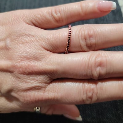 Dainty Ruby Eternity Ring, Ruby Ring, Ruby Stacking Ring, July Birthstone, Ruby Jewelry ...