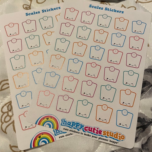 30 Cute Scales, Weight Tracker Planner Stickers - Etsy