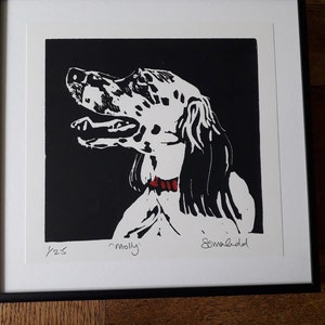 Greyhound Signed Original Lino Print Snaws teefs - Etsy