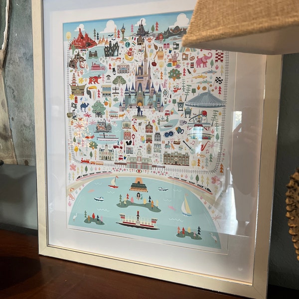 MAGIC KINGDOM Poster | Walt Disney World Magic Kingdom Whimsical Map ...