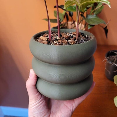 Modern Bubble Planter Pot With Drainage and Saucer Unique - Etsy