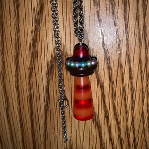 UFO Pendant Necklace With an Angled Beam. Fun to Make - Etsy