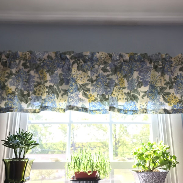 Hydrangea Blue Tailored Valance - Etsy