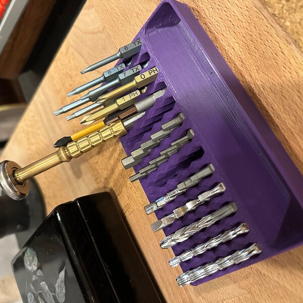 65 Drill Driver Bit Holder Tray With Small Hardware Storage Bin - Etsy