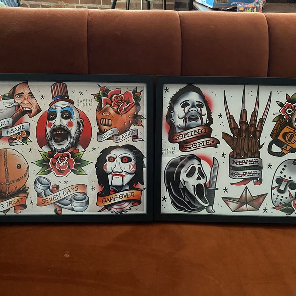 Horror Tattoo Flash Art Print - Etsy