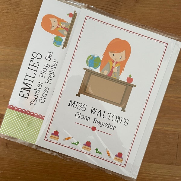 Personalised Pretend School Teacher Play Set | Teacher Playset ...