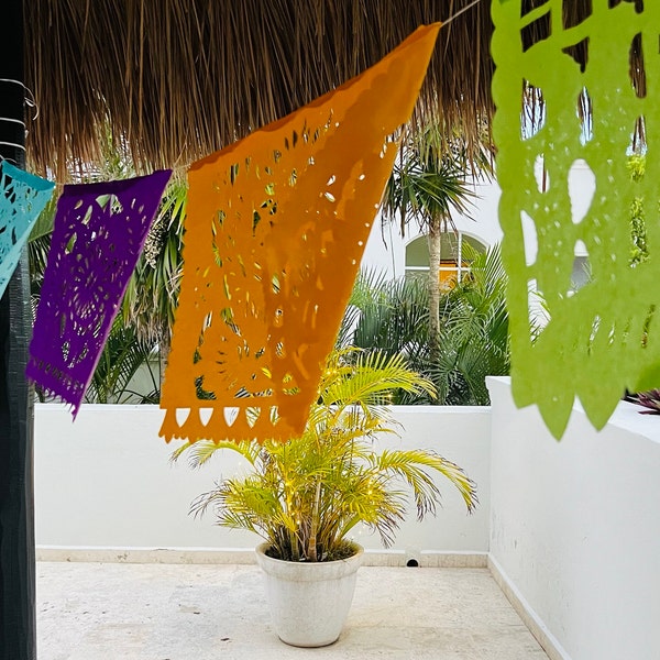 Mexican Papel Picado Banner Fiesta Decorations | 16ft (5m) Long With 10 ...