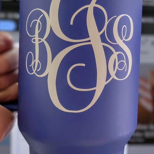 Monogram Car Decal, Vinyl Monogram, Car Monogram, Laptop Monogram ...