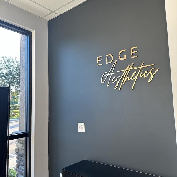 Luxury Custom Acrylic Sign for the Wall, Black Background With Gold ...